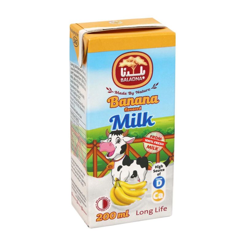 Baladna Long Life Milk Banana Flavored 200ml Online in Qatar